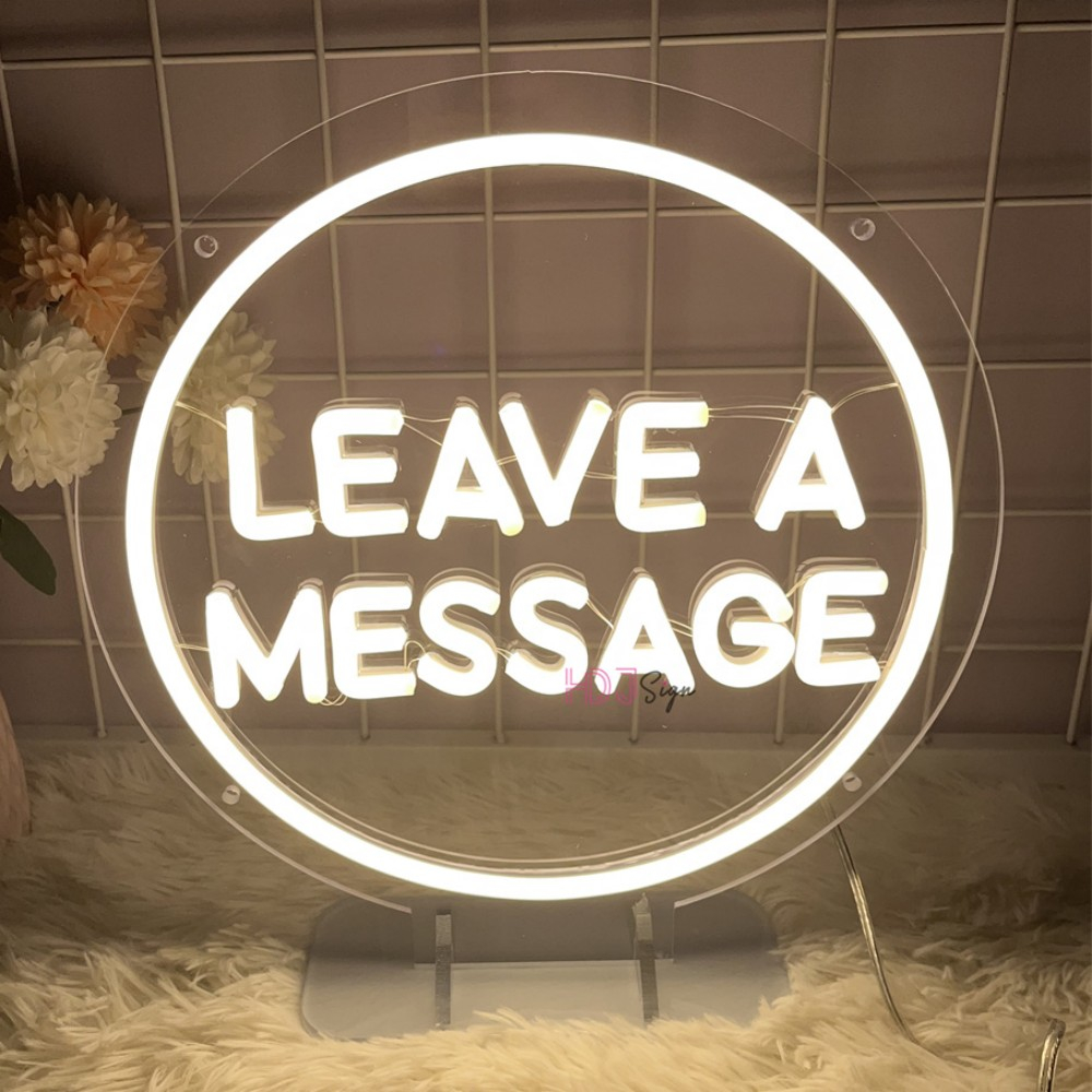 Leave A Message LED Neon Light Sign Girl Boy Home Bedroom Party Table ...