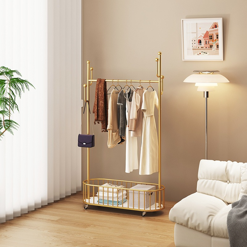 Clothes Hanger Floor-standing Bedroom Hanger Removable Wheeled ...