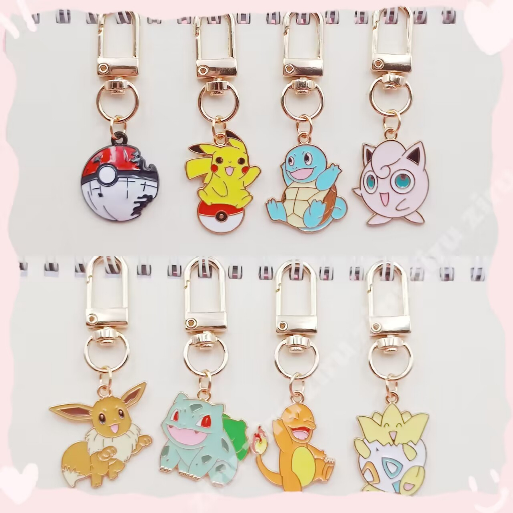 Anime Pokemon Go Key Ring Kids Keychain Cartoon Pikachu Alloy Keyring ...