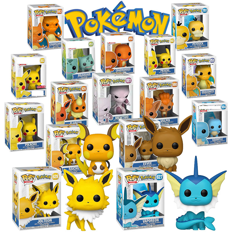 Funko Pop Pokemon Pikachu Action Figure Raichu 645 Eevee 577 Mew ...