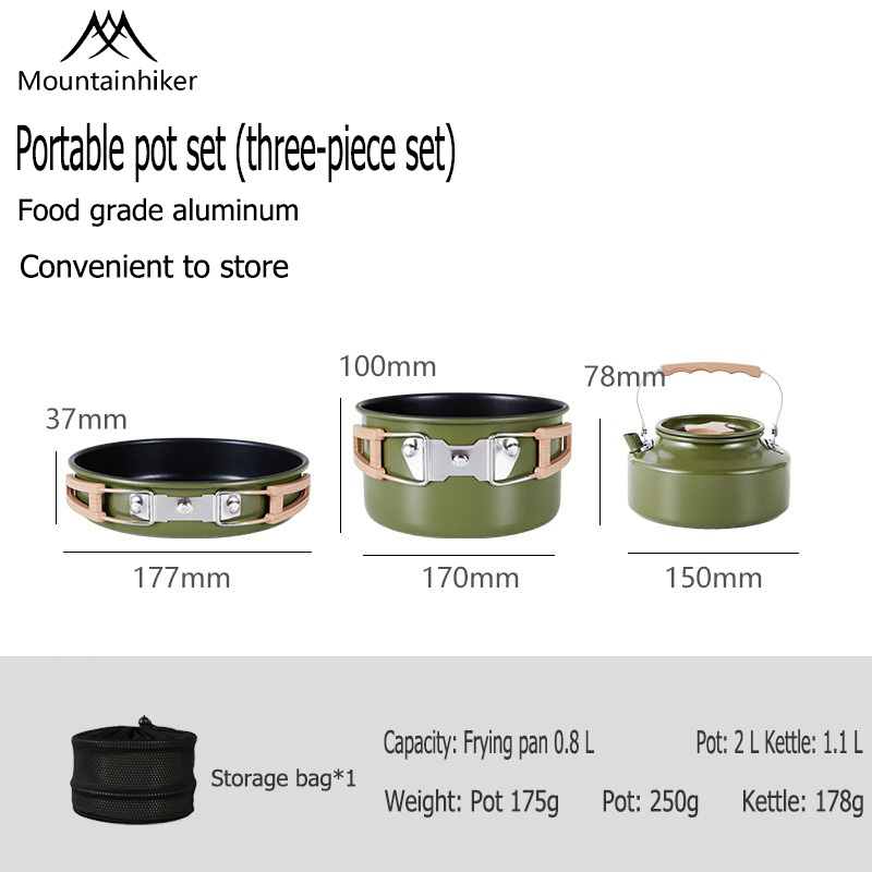 MOUNTAINHIKER 3pcs / 4pcs / Camping Cookware Set Cooking Set Pot Kettle ...