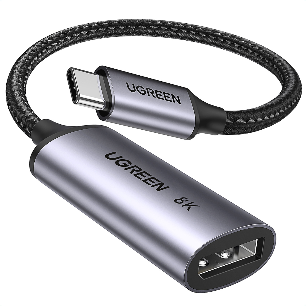 UGREEN Type-C Male to DP Female Cable 8K 60Hz Nylon 10cm USB-C to DP1.4 ...