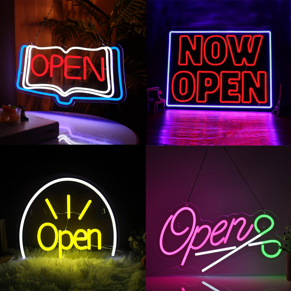 OPEN Neon Sign Light Hair Cut Salon Open Neon Sign for Store Restaurant ...