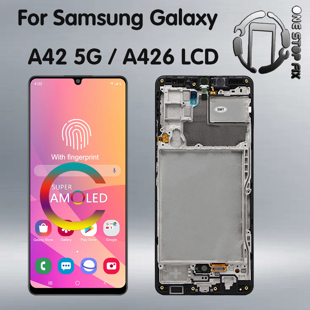 Original AMOLED For Samsung Galaxy A42 5G LCD Display Touch Screen with frame Assembly Digitizer ...