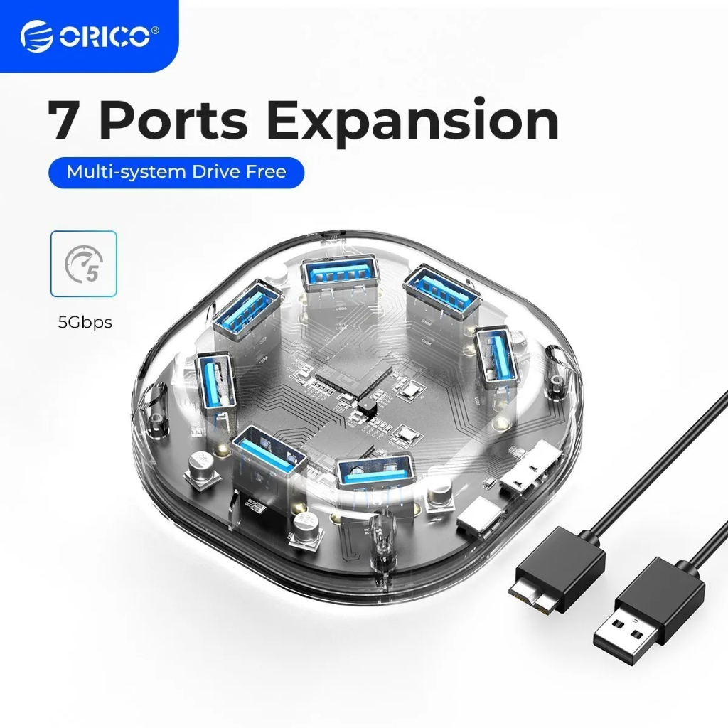 ORICO USB Hub 4/7 Ports USB3.0 with 100cm Data Cable | Shopee Malaysia
