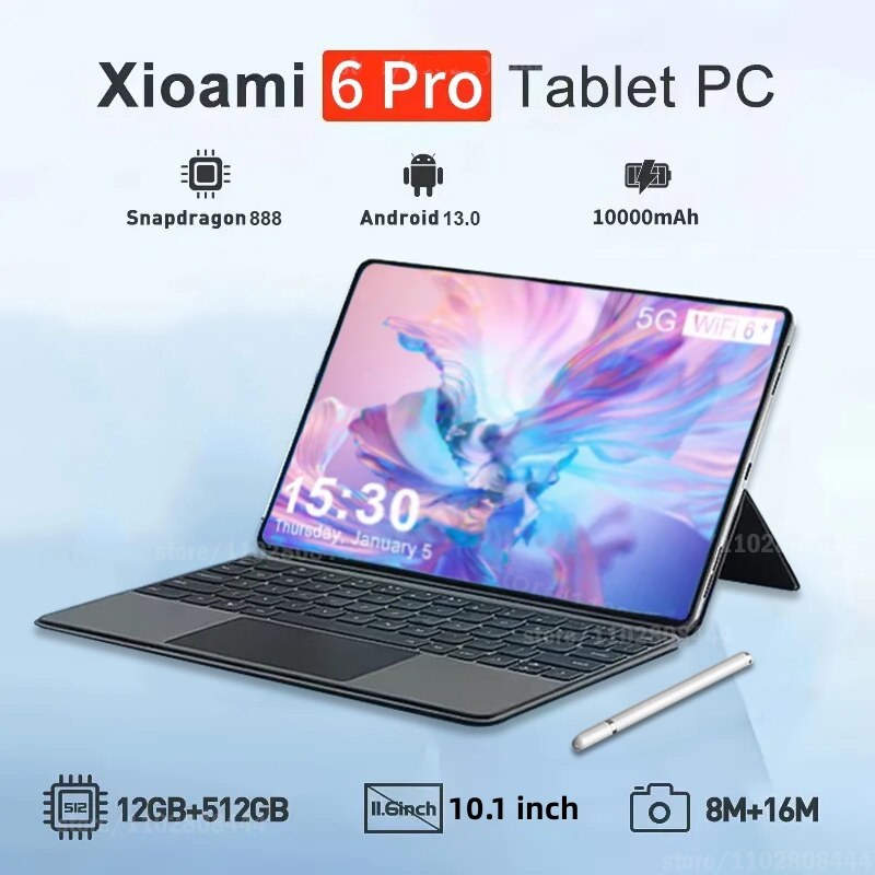 2026 Global Original Pad 6 Pro Android Tablet Snapdragon 888 Octa Core ...