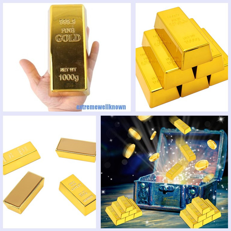 [extremewellknown 0716] Fake Gold Bar Plastic Golden Paperweight Home ...