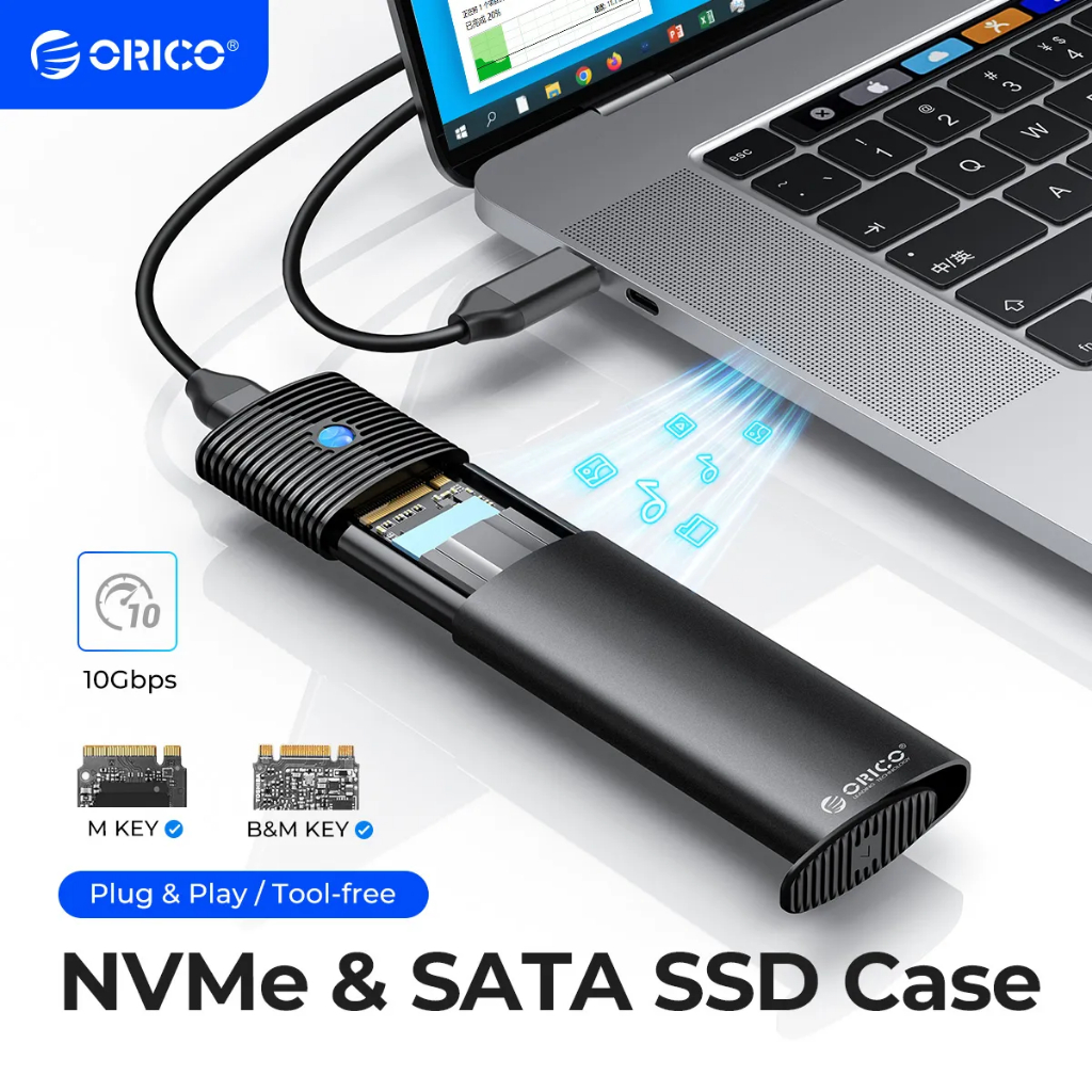 ORICO Ssd Nmve M2 Enclosure NVMe 10Gbps PCIe SSD Box M.2 NVMe NGFF SATA ...