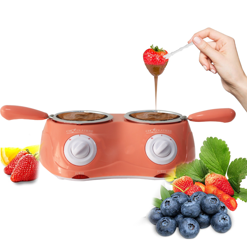 Double Pots Electric Chocolate Melting Kits Dual-Pot Chocolate Heater ...