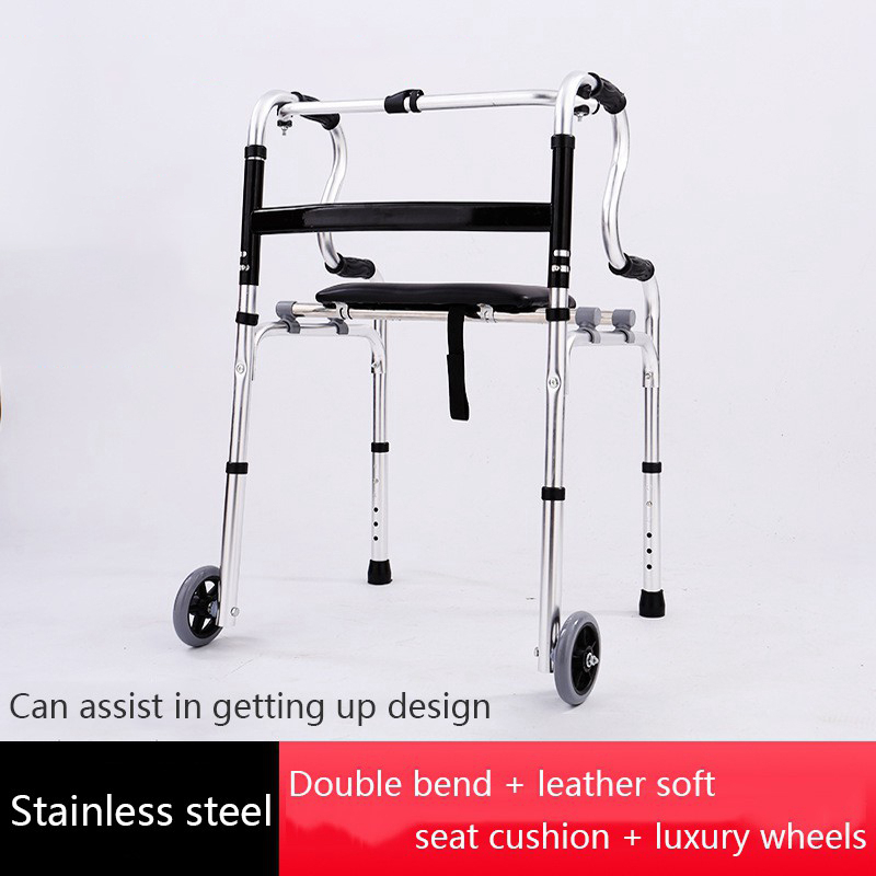 【Local shipment】Stainless Steel Walker Walking Aid with Wheel & Shower ...