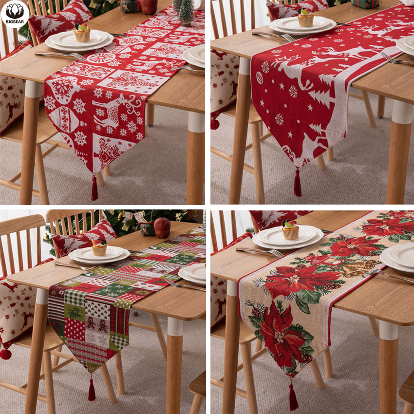 Yarn Dyed Cotton Christmas Table Runner Long 4 6 8 10 12 Seater ...