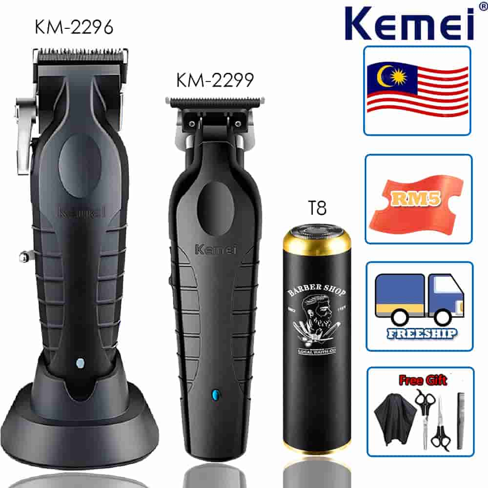 Kemei KM-2296 KM-2299 T8 Hair Clipper Kit Men's Electric Shaver Hair Trimmer Machine ...