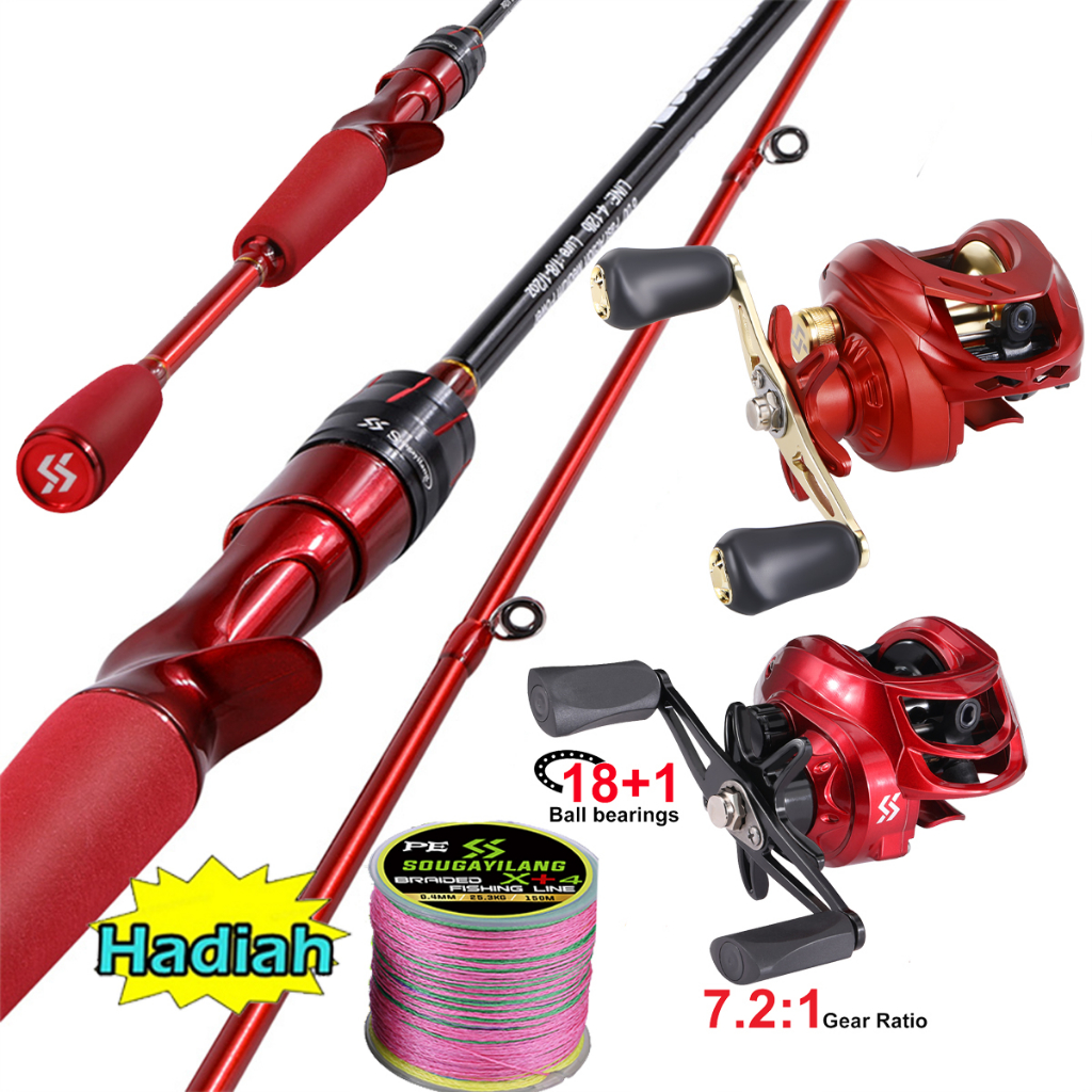 Portable Casting Fishing Rod Reel Set 2 Section Lure Rod With 18+1BB 7. ...