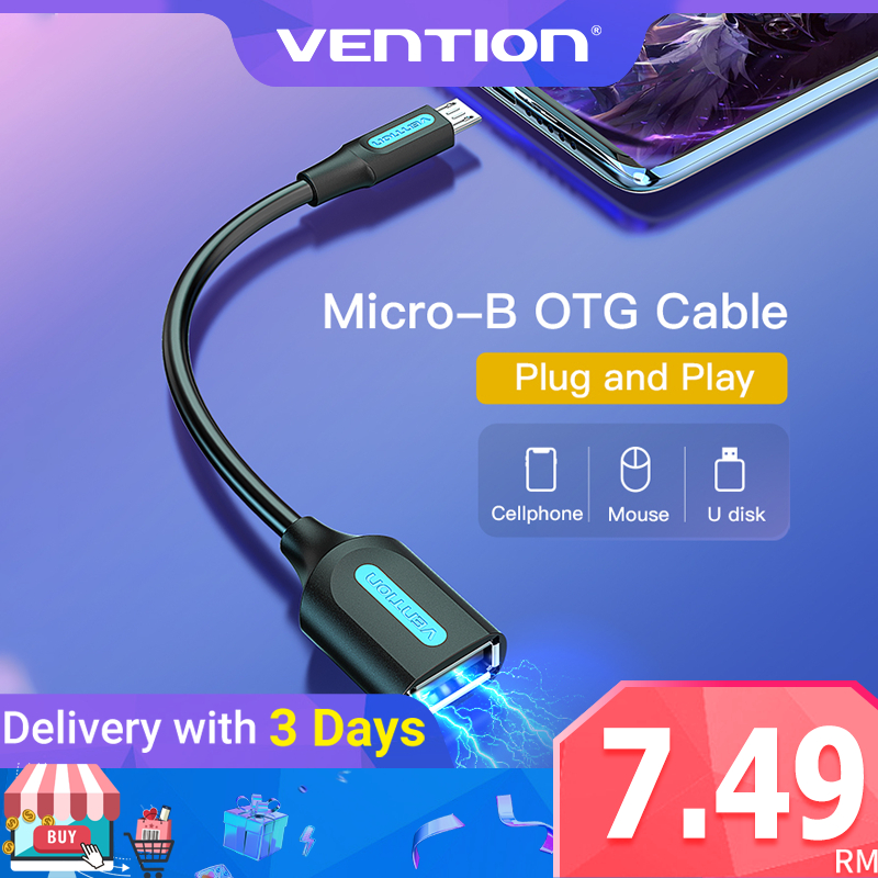 Vention OTG Micro USB 2.0 Cable USB Connector OTG Adapter Cellphone ...