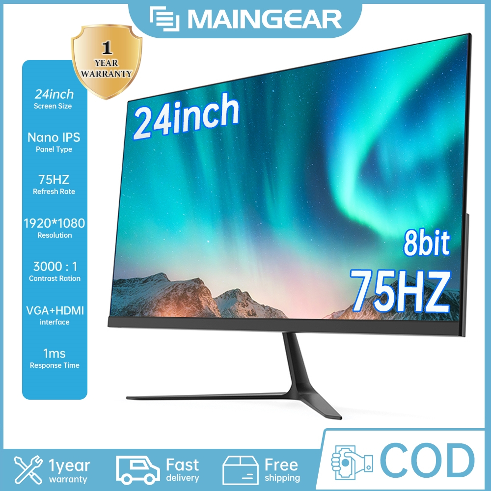 Maingear Curved Game Monitor Computer Monitor IPS Screen 24 Inch 75/144 ...