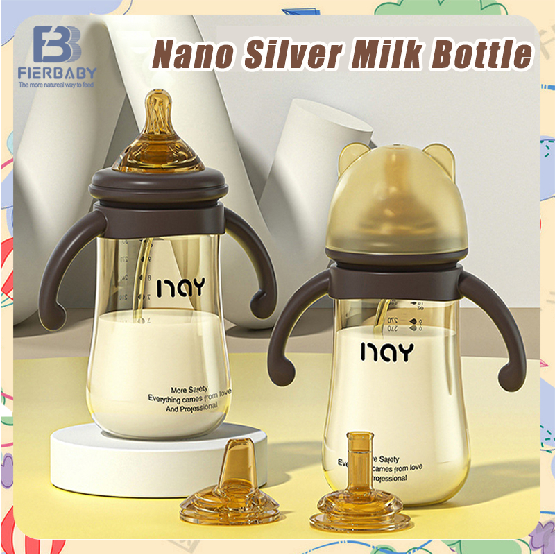 【Nano-Sliver Feeding Bottle】Newborn Wide Neck Feeding Bottle 300ml Baby ...