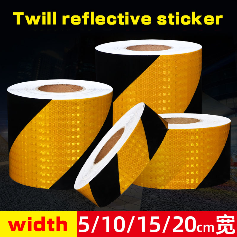 Black and yellow twill reflective stickers, garage floor stickers, 3m ...