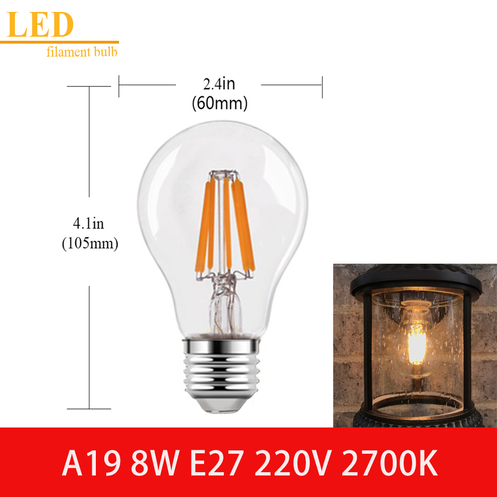 E12 E14 E27 LED Edison Bulbs 1W 2W 3W 4W 6W 8W House Decoration Bulb C7 ...