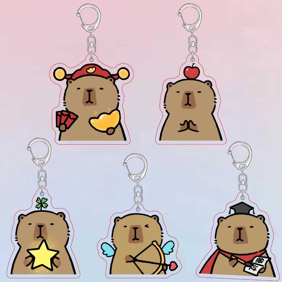 Maltese capybara Line puppy keychain cartoon cute gift pendant | Shopee ...