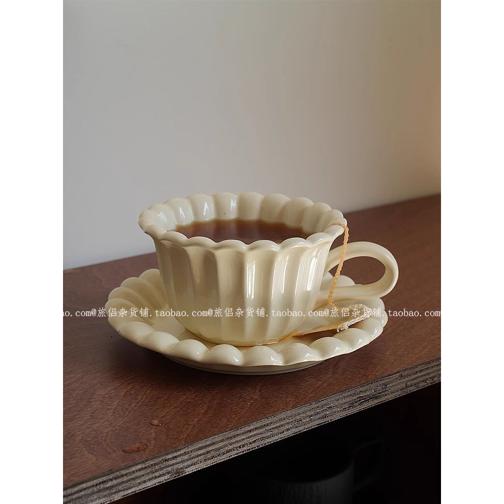 Vintage Cream Lace Coffee Cup saucer Latte Latte Cup Afternoon teacup ...