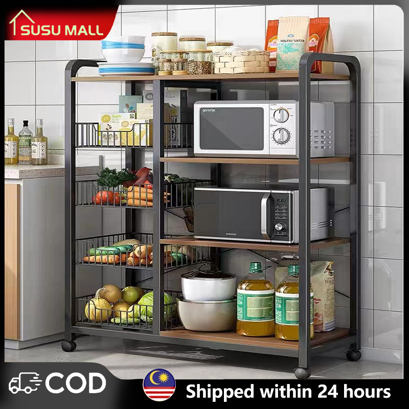 4/5 Tier Multipurpose Storage Rack Trolley Rack Kitchen Rack with ...