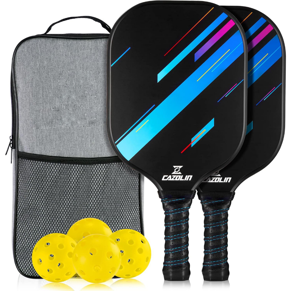 Carbon Fiber Pickleball Set, USAPA Approved Graphite Pickleball Paddle ...