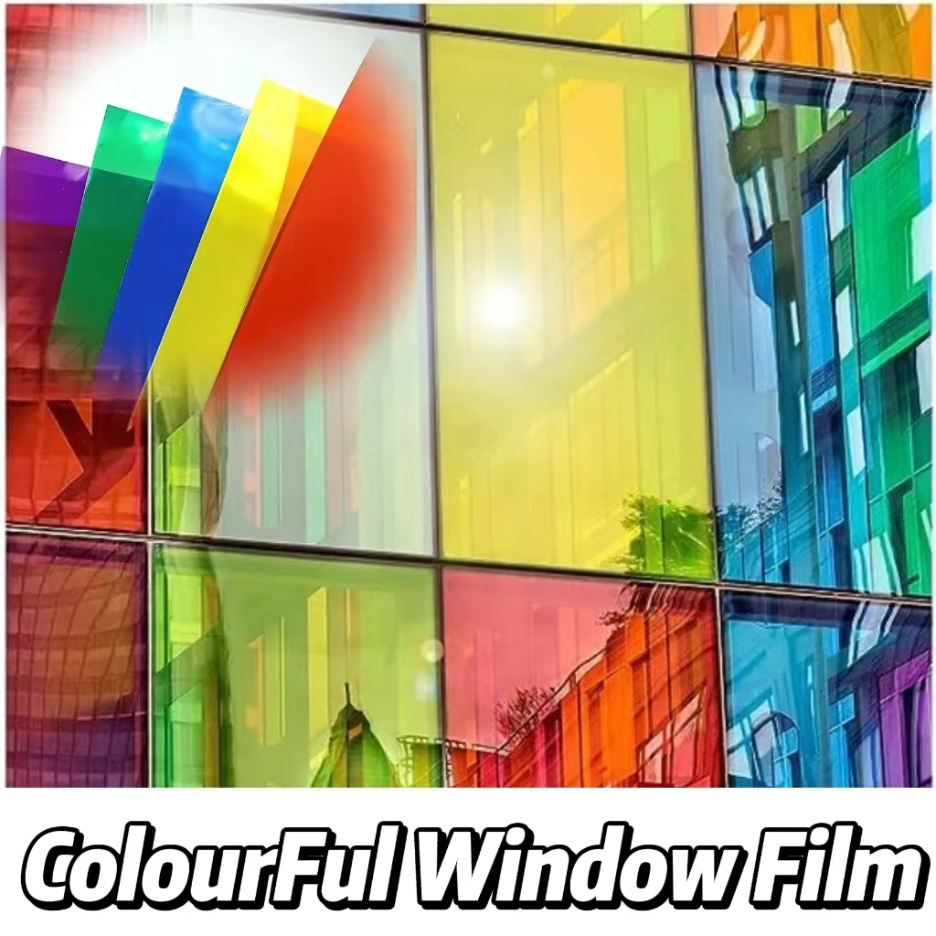 300cm Multicolor Window Glass Film Transparent Colored Decoration Tint ...