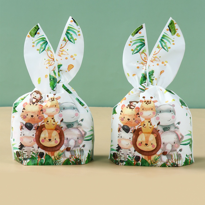 25/50pcs Jungle Animal Rabbit Gift Bags Candy Biscuit Packaging Bag ...