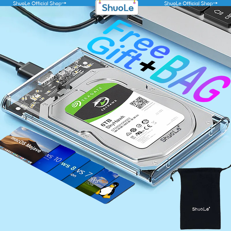 ShuoLe USB 3.0 to SATA Hard Disk Case 2.5 Inch Mobile External HDD Case ...