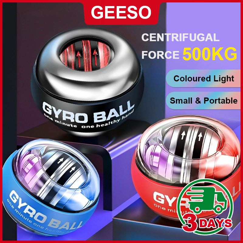 GEESO Gyro Ball Gyroscope LED Wrist Ball Power Gym Training Exercise ...