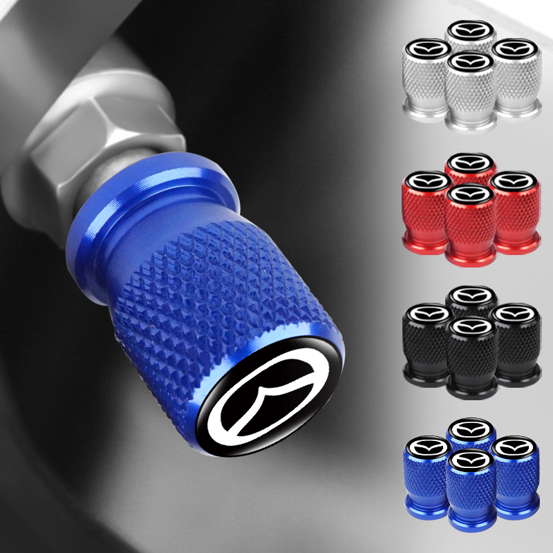 4pcs Aluminum Threaded Car Valve Water-proof Cap Car Logo Wheel Valve ...