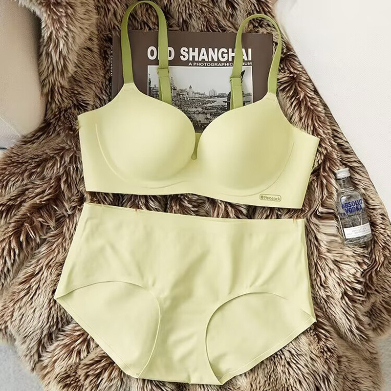 【1Set】Sexy Women's Soft Wireless Seamless Bra Set Underwear Set Briefs Girl Lingerie Ladies ...