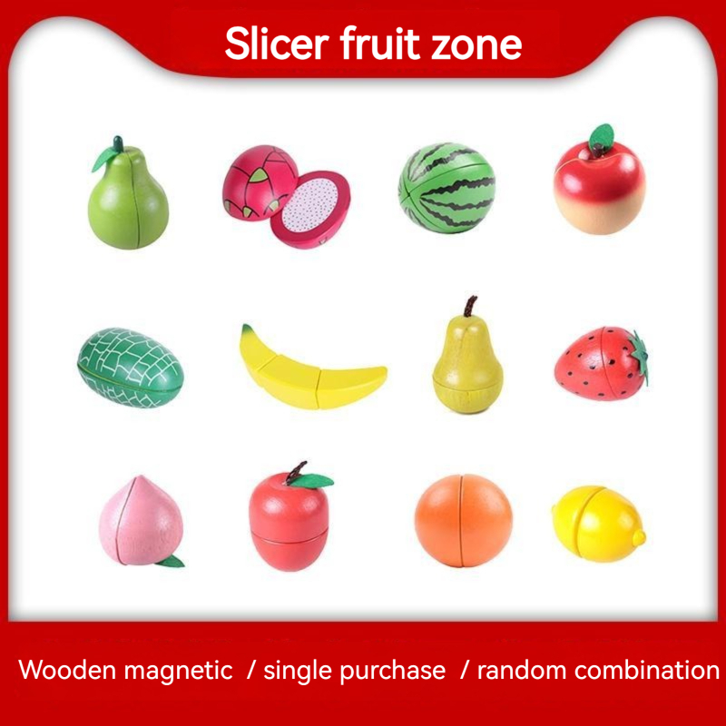 Fruit Cut Toys Food Kitchen Toy Kids Wooden Toy Pretend Play Food Toy ...