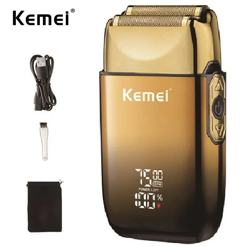 Kemei Electric Bald Head Razors Barber Foil Shavers LCD Display ...