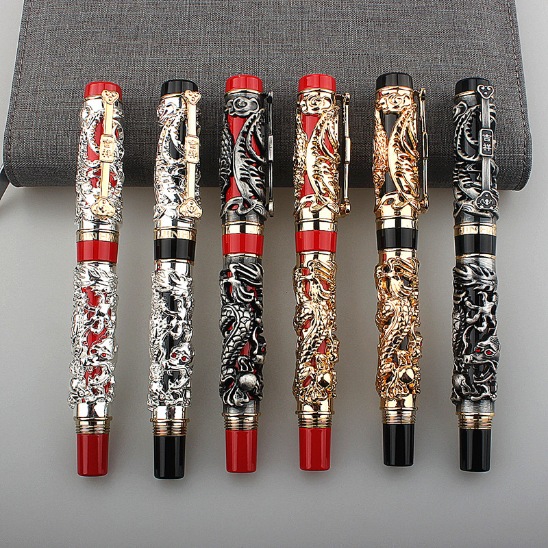 Jinhao Dragon Phoenix Retro Luxury Fountain Pen, Metal Engraving ...