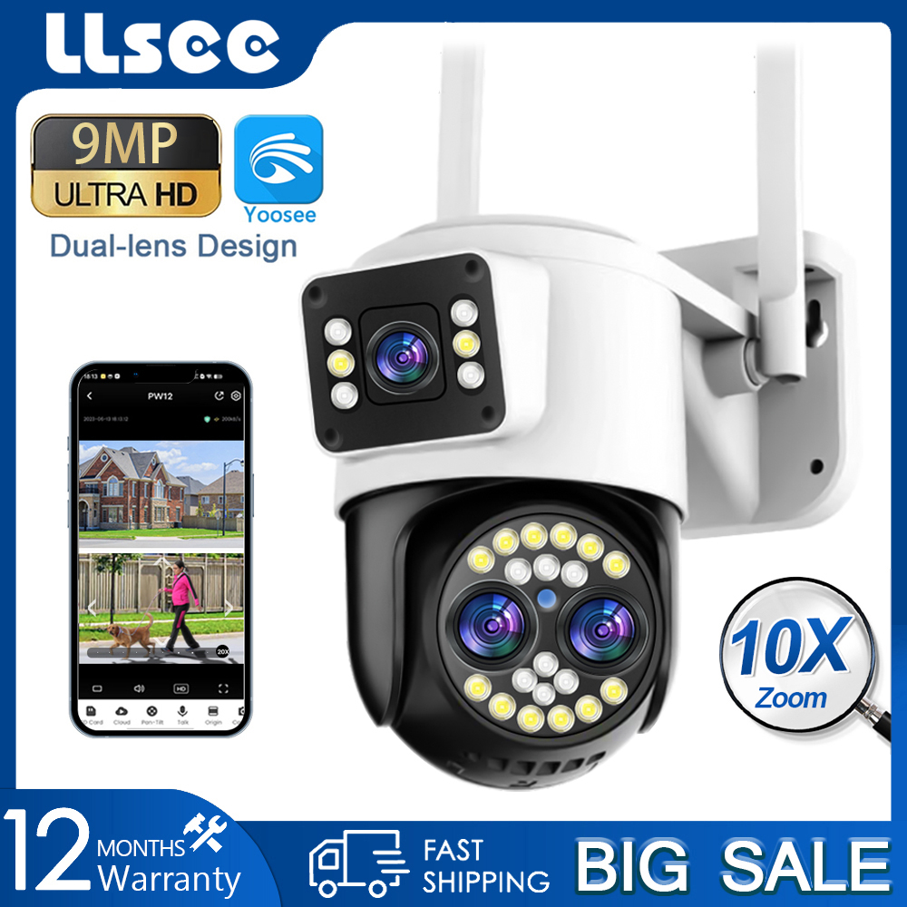 LLSEE YOOSEE 9MP 4K Dual Lens CCTV Camera WIFI PTZ Outdoor CCTV ...