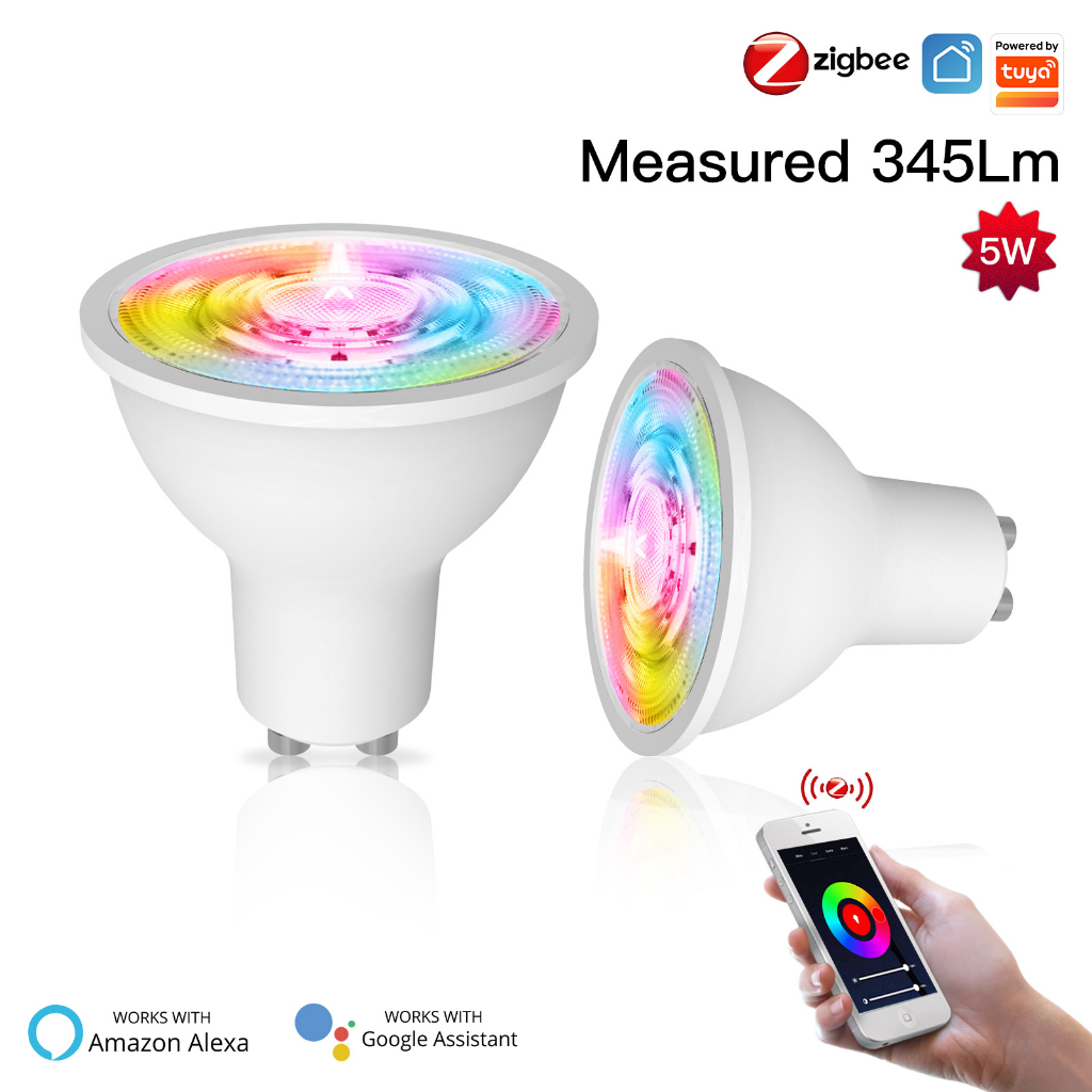 Tuya ZigBee GU10 Smart LED Bulbs RGB C+W White Dimmable Lamps Smart ...