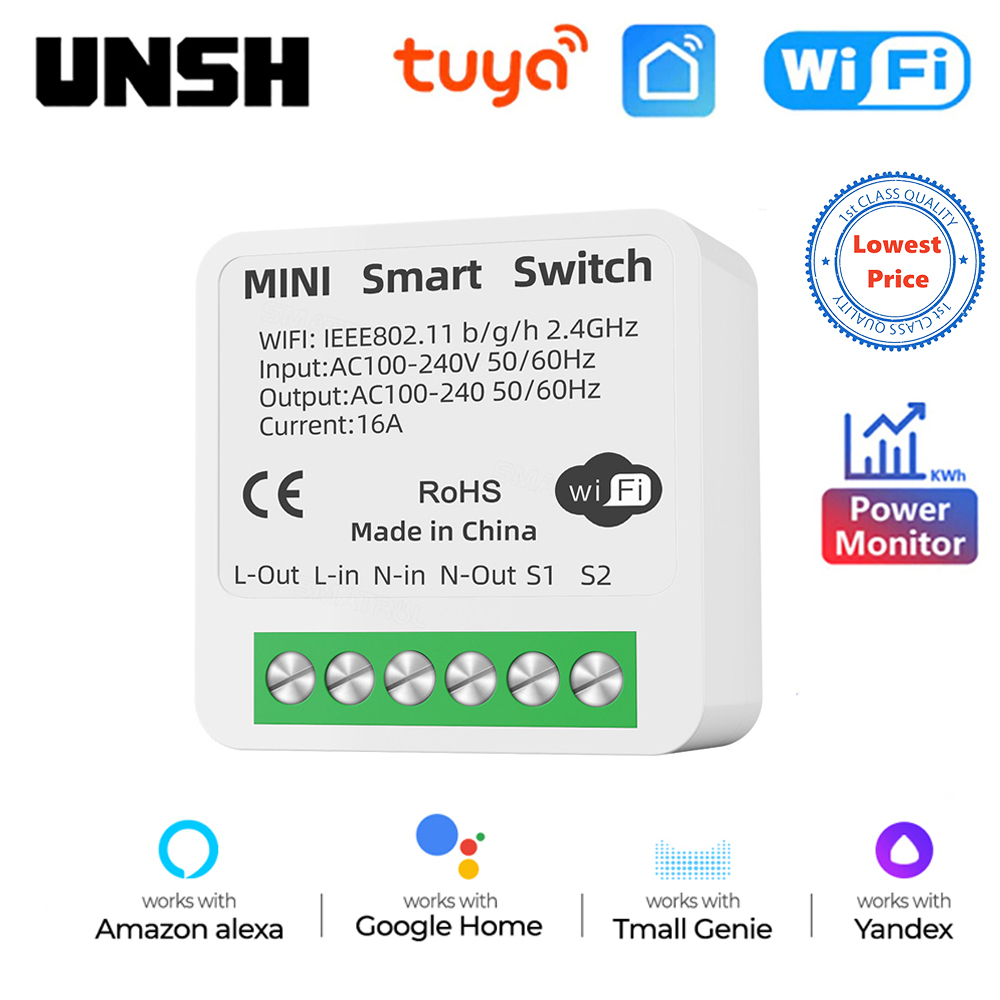 16A Tuya WiFi Smart Switch 2-way Control with Energy Monitor Switch ...