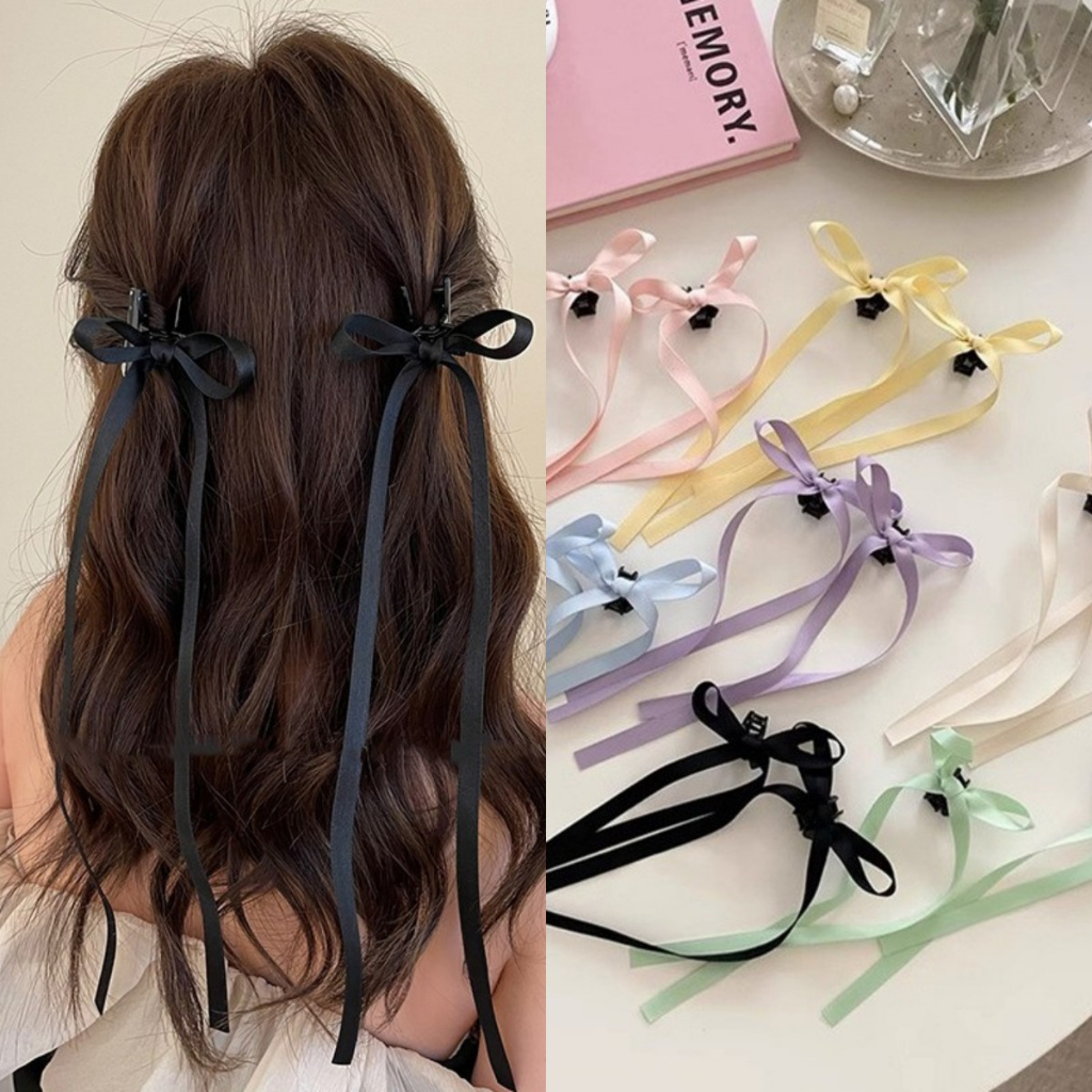 [Beautiful Magpie] 2pcs/set French ballet style bow ribbon small clip ...