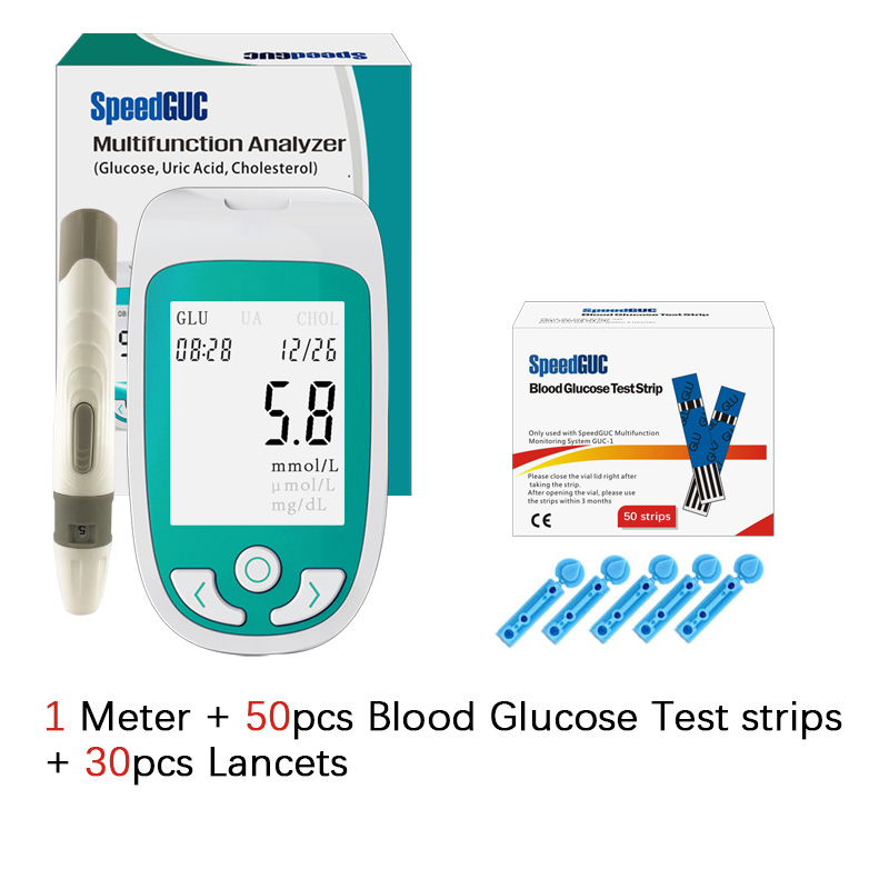 3 in 1 Multifunction Blood glucose monitor Cholesterol Uric acid meter ...