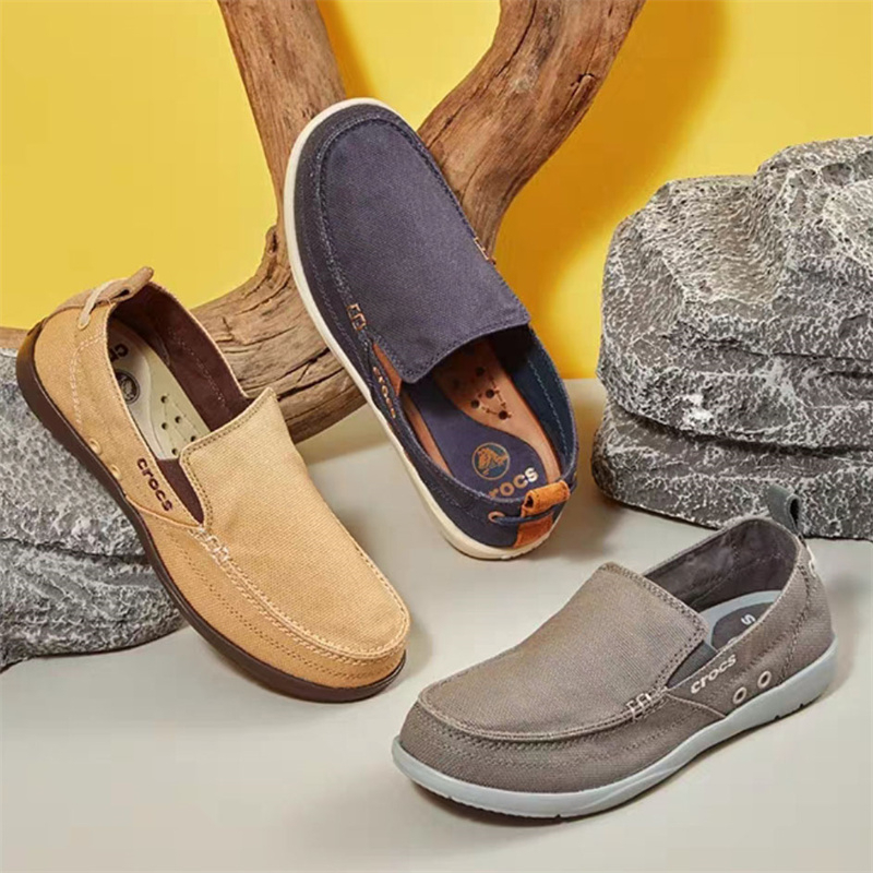 Crocs Men's Shoes Vollo Canvas Shoes Men's Loafers Slip-On Casual Shoes ...