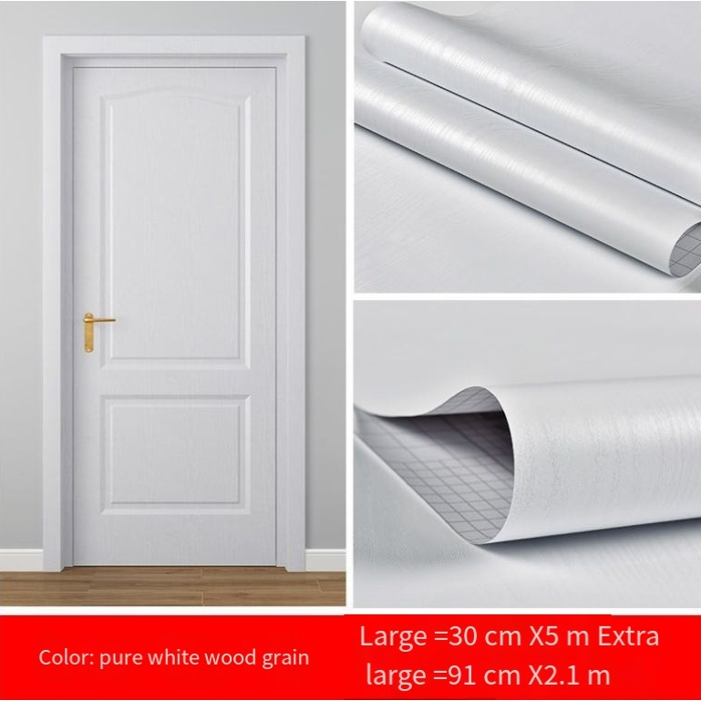 Ready Stock-White Door Sticker Whole Waterproof Thickened Wooden Self ...