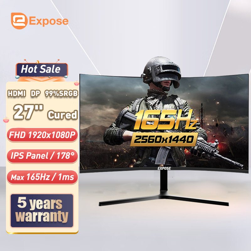 Monitor 27 Inch 165HZ Curved PC Monitor 24 Inch LED Monitor 2K Flat IPS ...