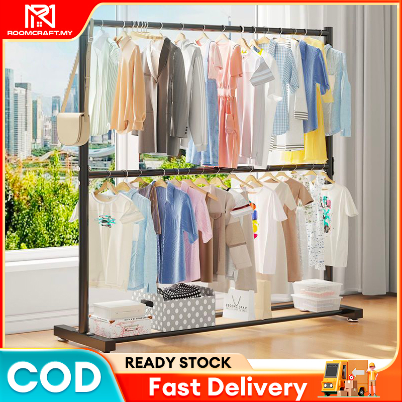 roomcraft.my/2Layer Steel Structure Hanging Organizer Rack/rak baju ...
