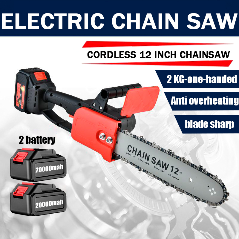 Cordless chainsaw 12 inch Single Hand wood cutter Portable Branch ...
