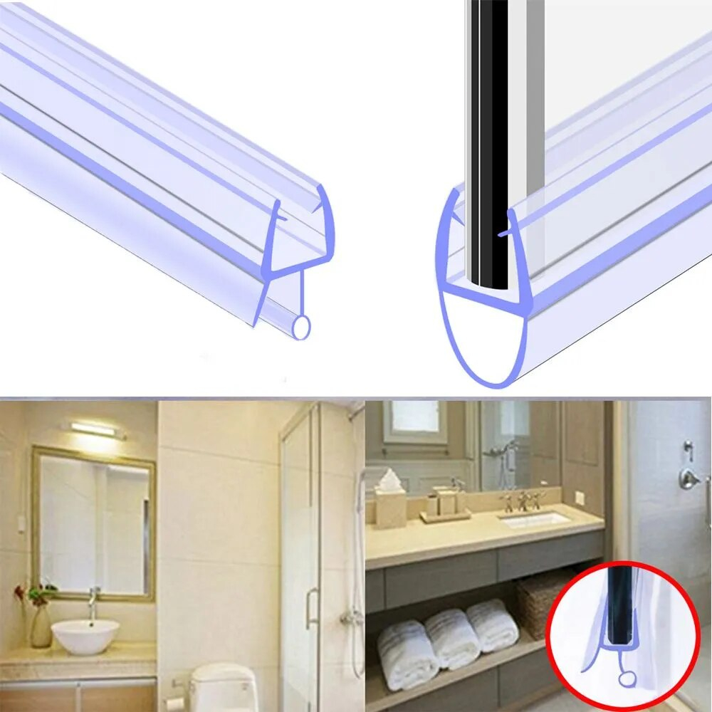 6/8/10/12mm Shower Screen Seal Strip PVC Frameless Glass Door Bottom ...