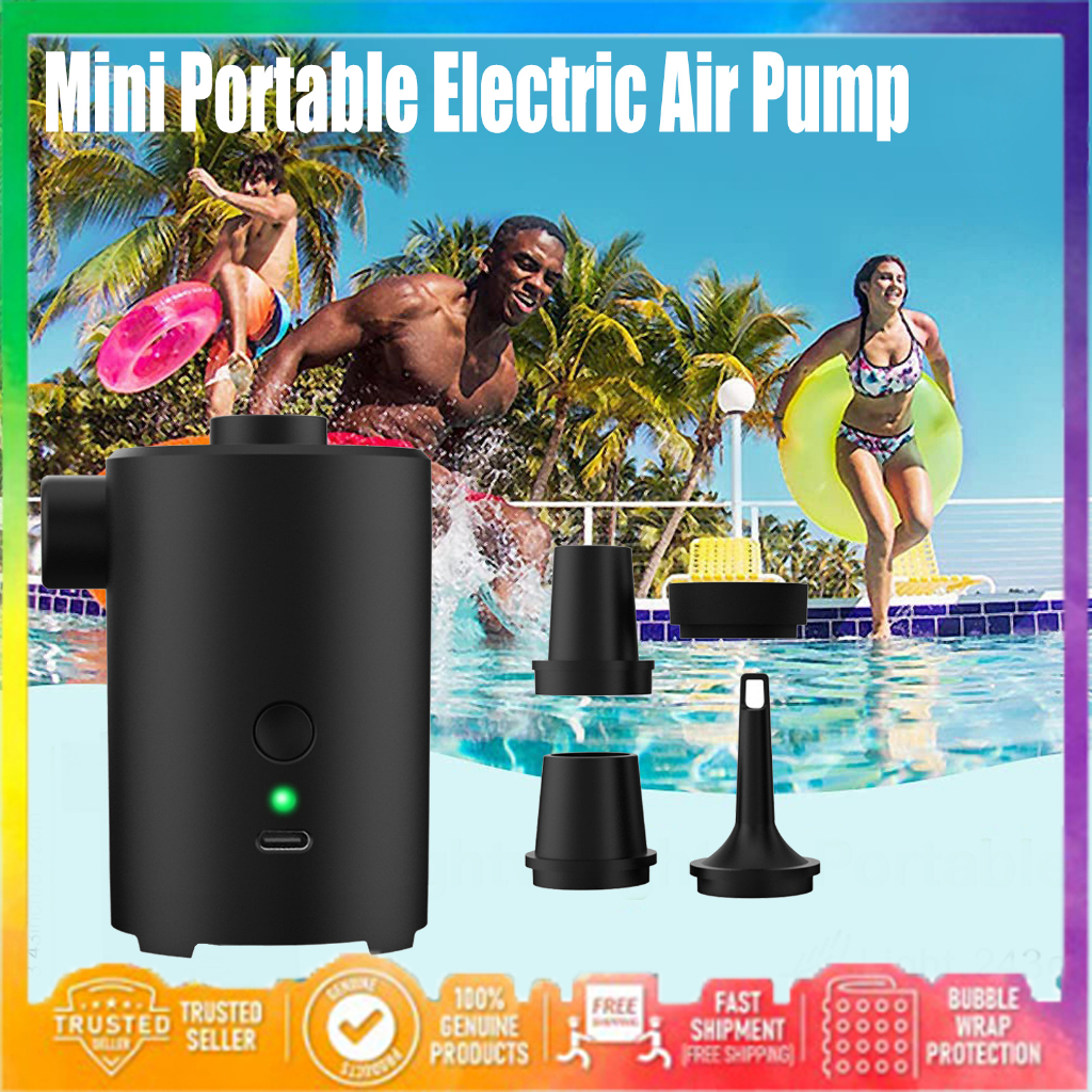 Mini Portable Electric Air Pump Quick Inflate Deflate for Air Mattress ...