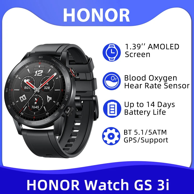 HONOR Watch GS 3i Smart Watch GPS Blood Oxygen Monitor 1.39'' AMOLED ...