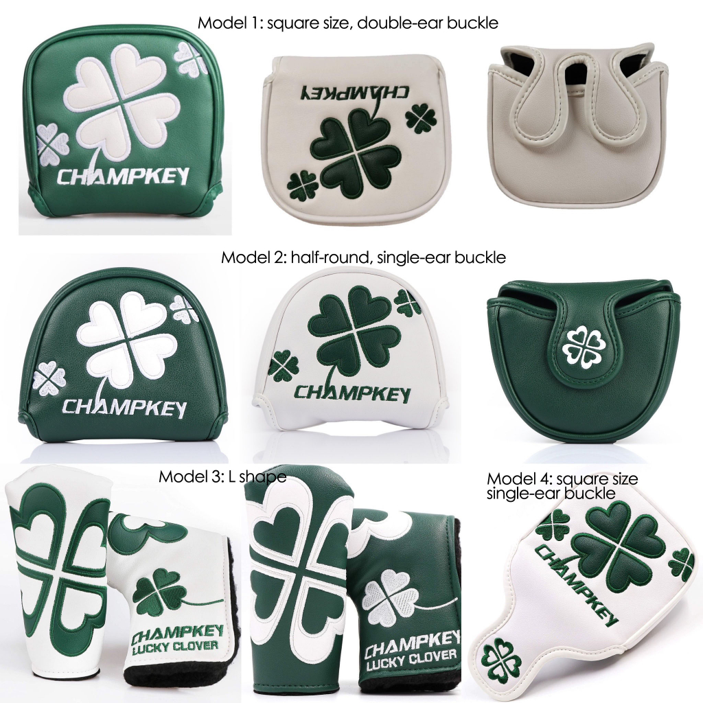 Double Buckle Four-Leaf Clover Golf Putter Cover Golf Club Protective ...