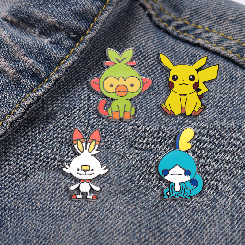 Pokémon Sword and Shield Three Elves Enamel Brooch Japanese Anime Alloy ...
